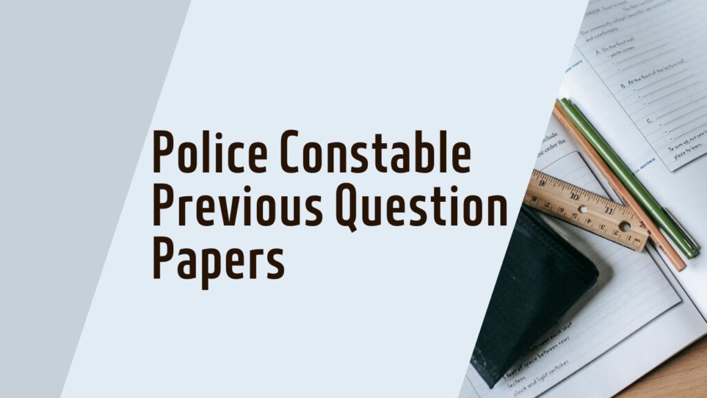 Kerala Police Constable Previous Question Papers